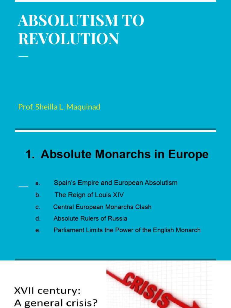 Absolutism To Revolution 1 | PDF | Forms Of Government