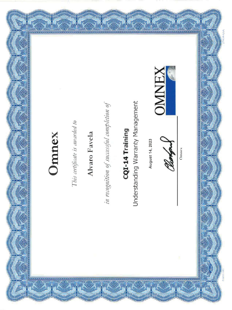 CQI 14 Cert | PDF