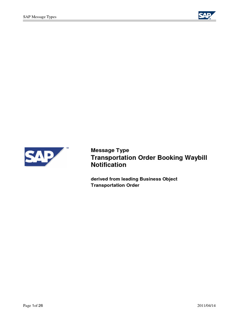 Transportation Order Booking Waybill Notification | PDF | Identifier ...