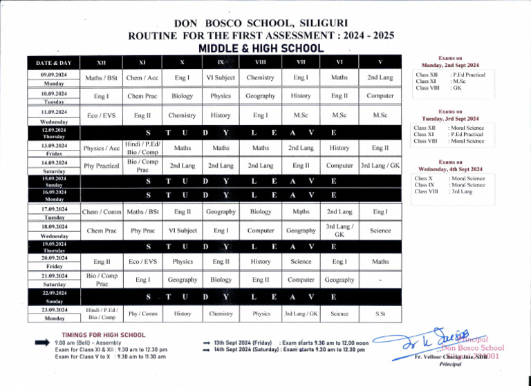First Assesment Routine 2024 | PDF