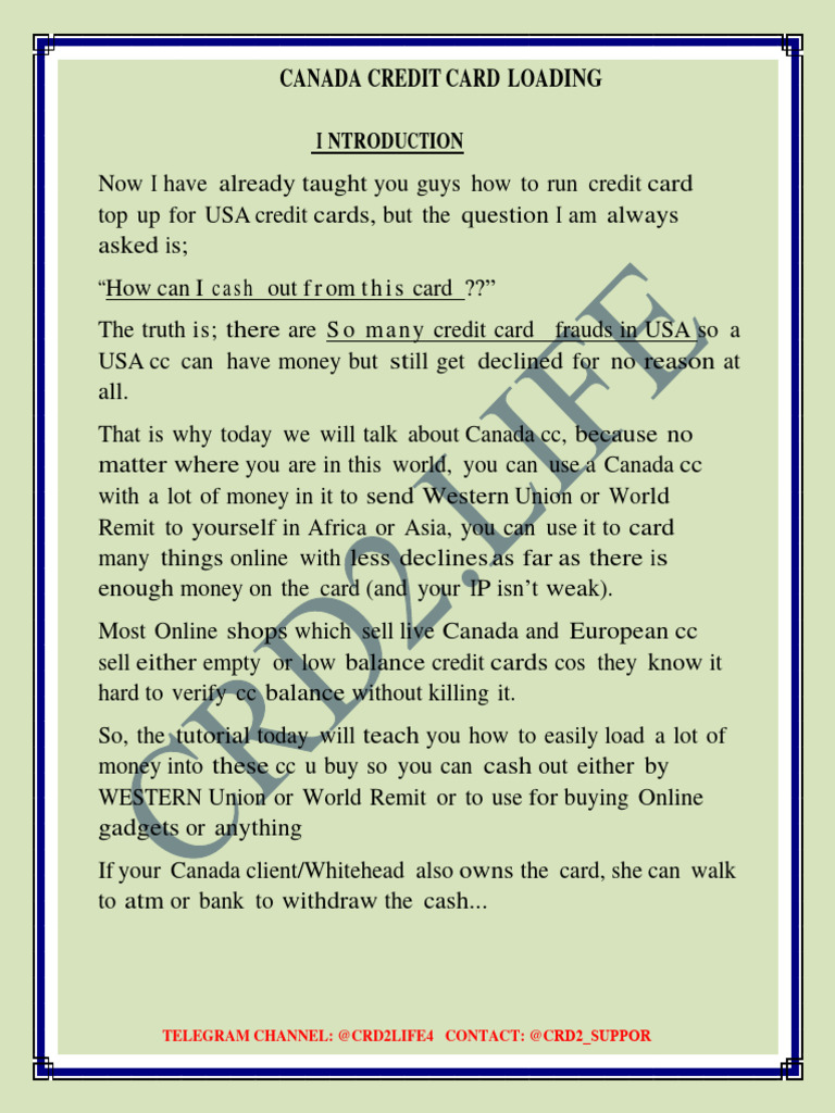 Canada CC TopUP | PDF | Credit Card | Credit