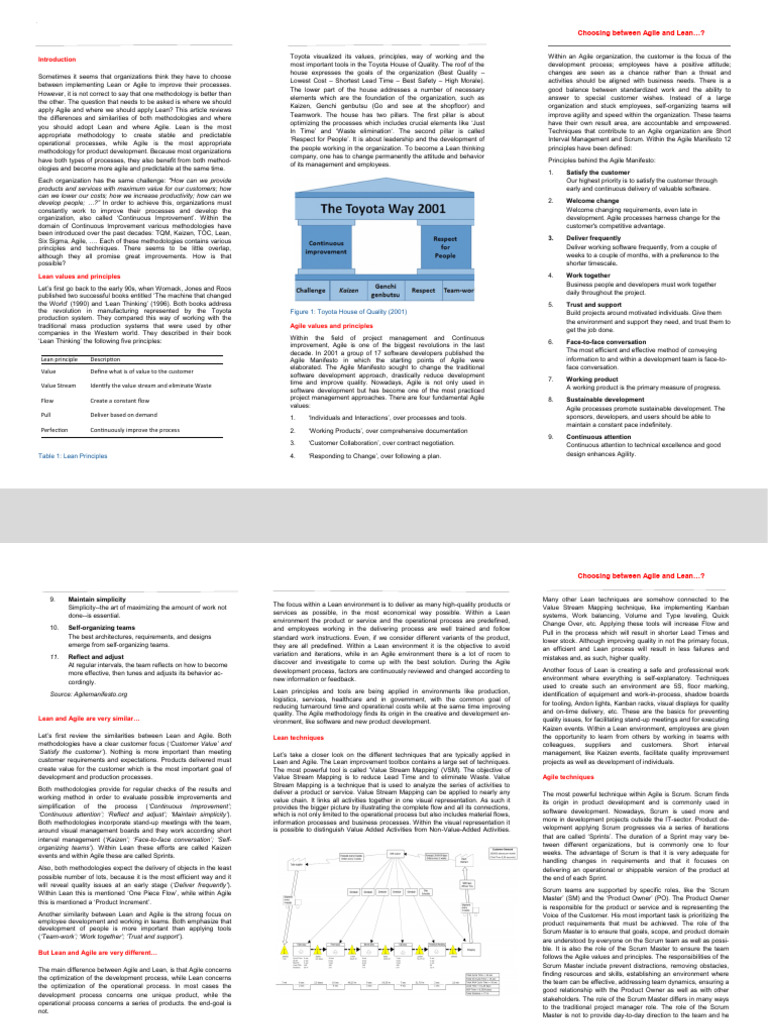 Lean vs. Agile: Choosing the Right Fit | PDF | Agile Software ...