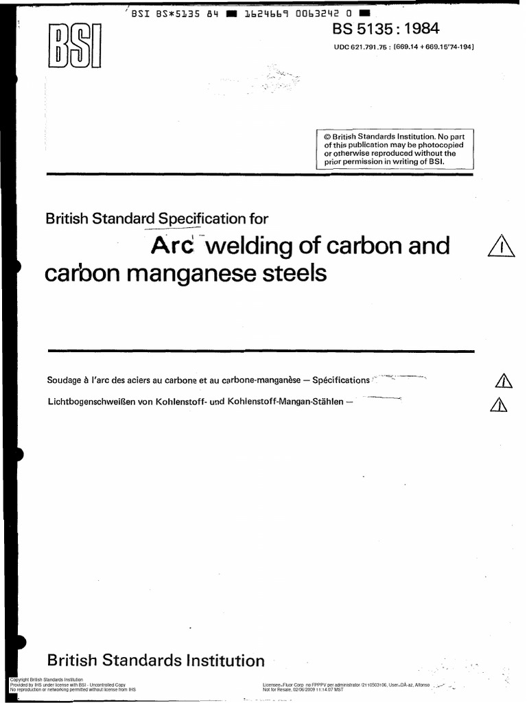 BS 5135 1984 | PDF | Welding | Construction