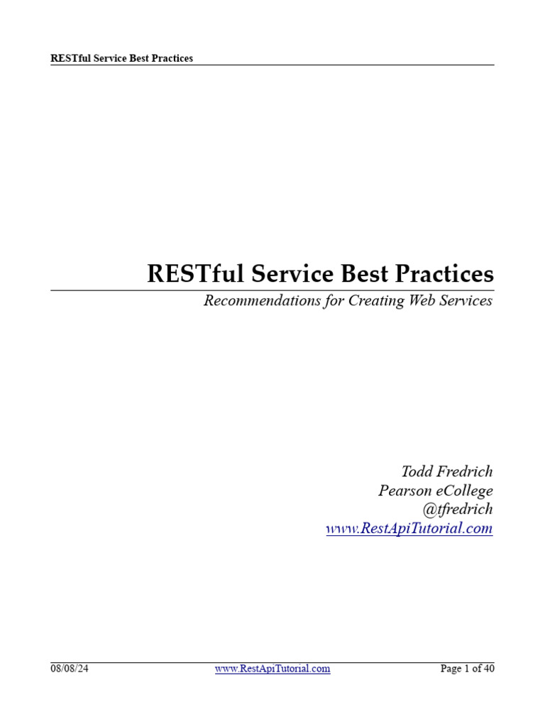 RESTful Service Best Practices Guide | PDF | Web Development | World ...