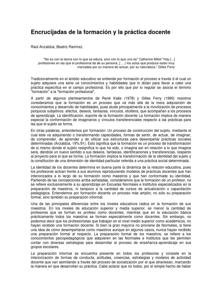 7a Anzaldua - Encruci D Form, Práct Docente | PDF | Maestros | Enseñando