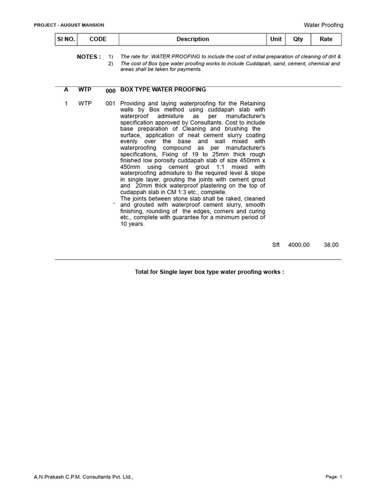 Box Type Waterproofing Pdf Concrete Building Engineering