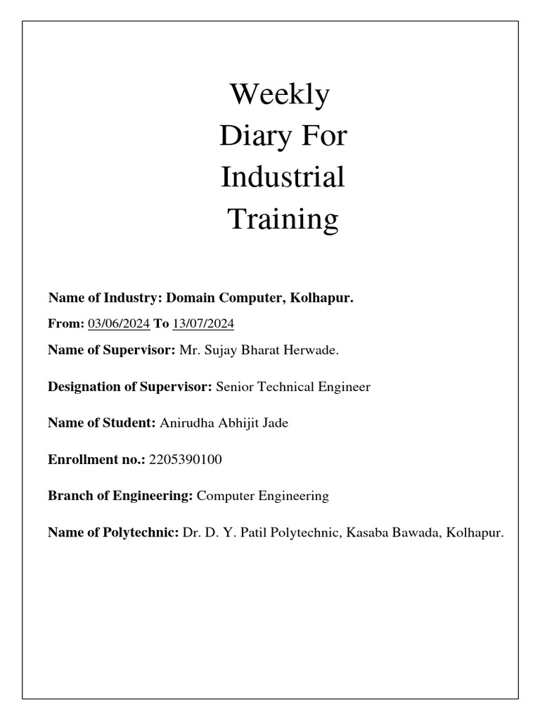 Weekly Diary Anirudh 1 | PDF | Control Flow | Python (Programming Language) Weekly Diary Anirudh 1 | PDF | Control Flow | Python (Programming Language)