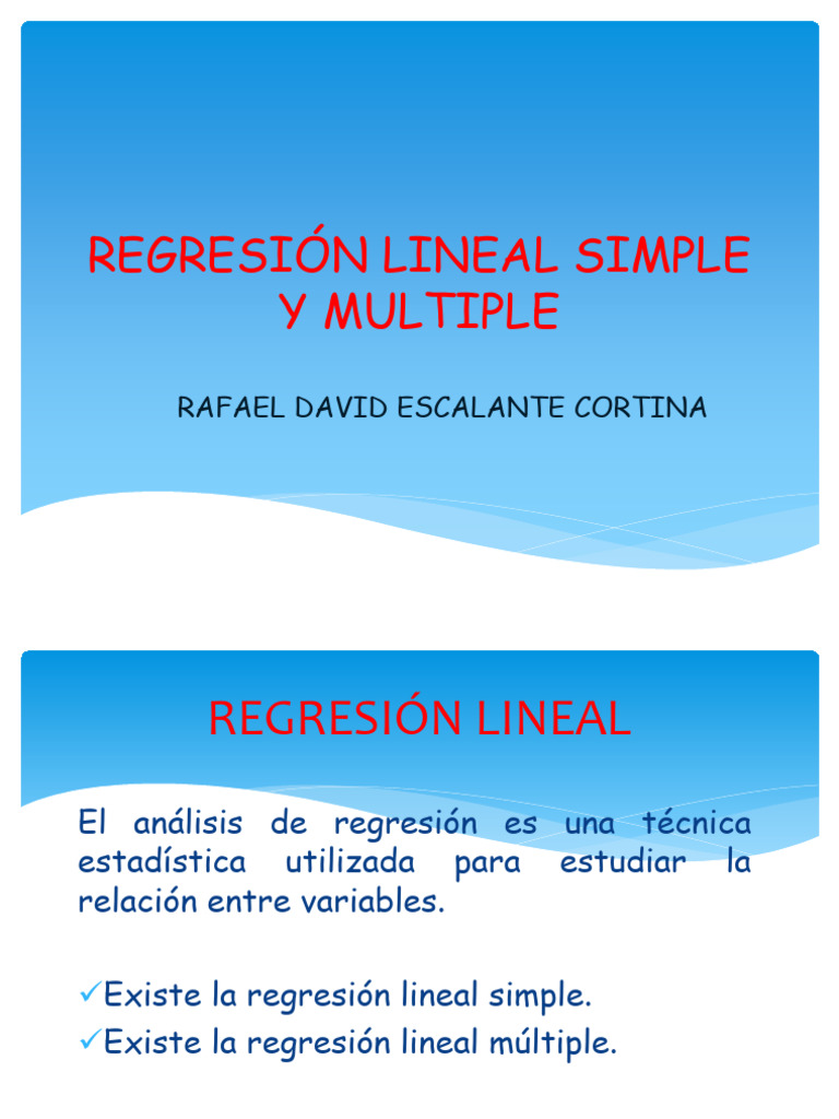 Regresión Lineal Simple y Multiple - Parte - 1 | PDF | Análisis de regresión | Regresión lineal