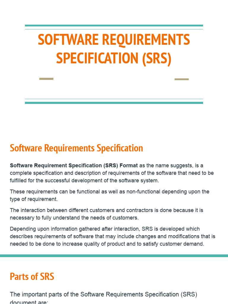1-Develop SRS documents and align them with SDLC from the Requirement phase to maintenance phase ...