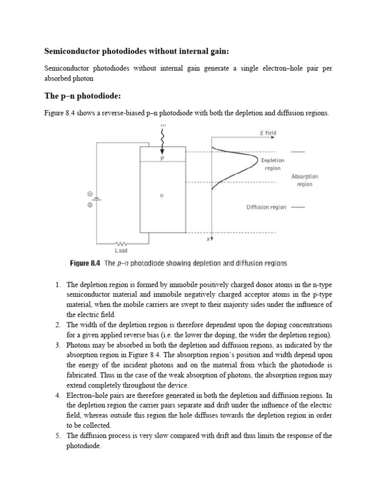 PN, Pin, Apd Photodiodes | PDF | P–N Junction | Doping (Semiconductor)