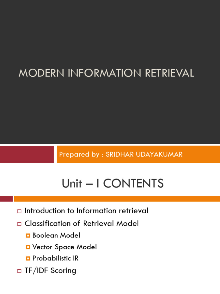 Information Retrieval - 1 | PDF | Information Retrieval | Search Engine Indexing
