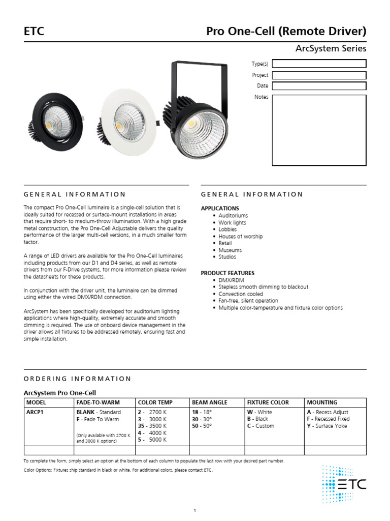 ArcSystem Pro One-Cell Datasheet Revk | PDF | Alternating Current ...