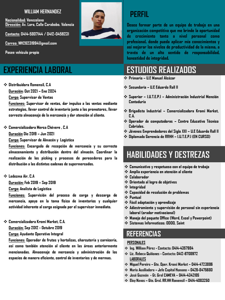 CV William Hernandez-1 | PDF | Logística | Negocios económicos
