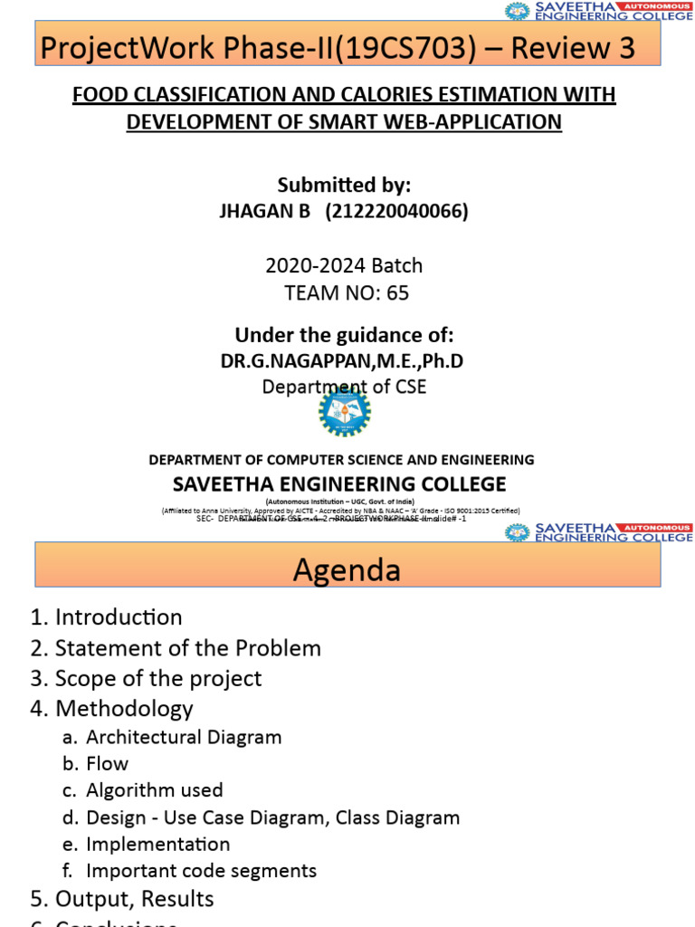 Projectwork Phase2 CSE Review2 Presentation Template | PDF | Machine Learning | Use Case