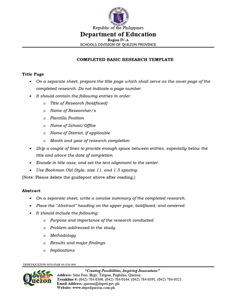 6 Completed Basic Research Template 2023 | PDF | Paragraph | Data