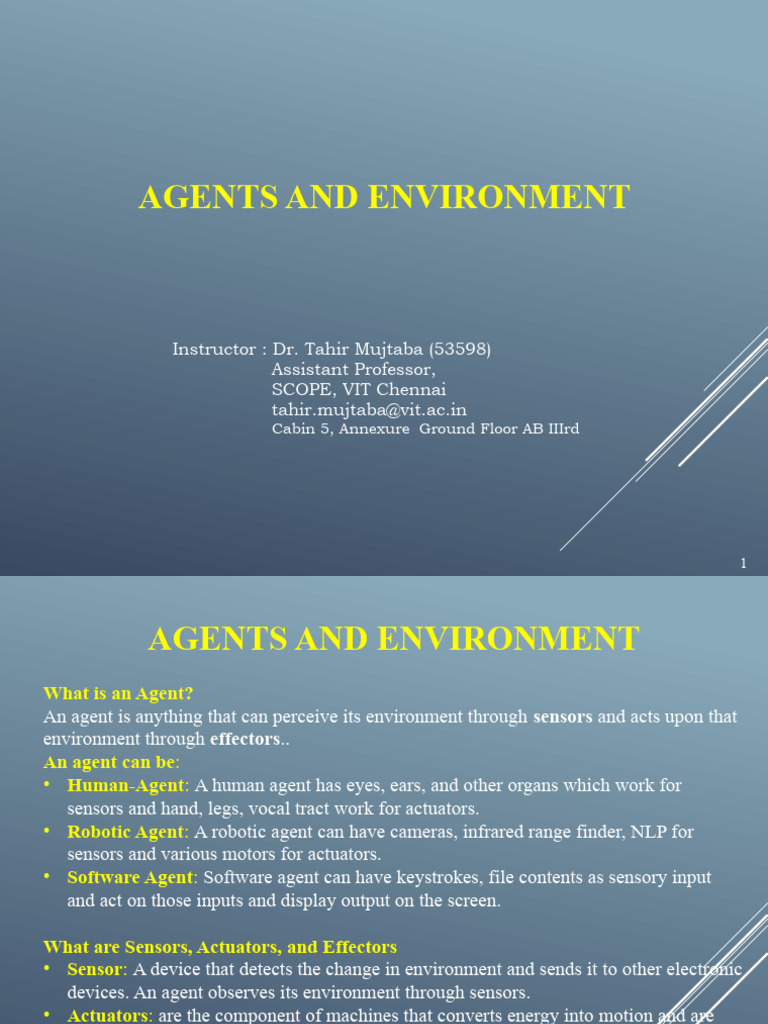 Agents and Environments | PDF | Robotics | Machines