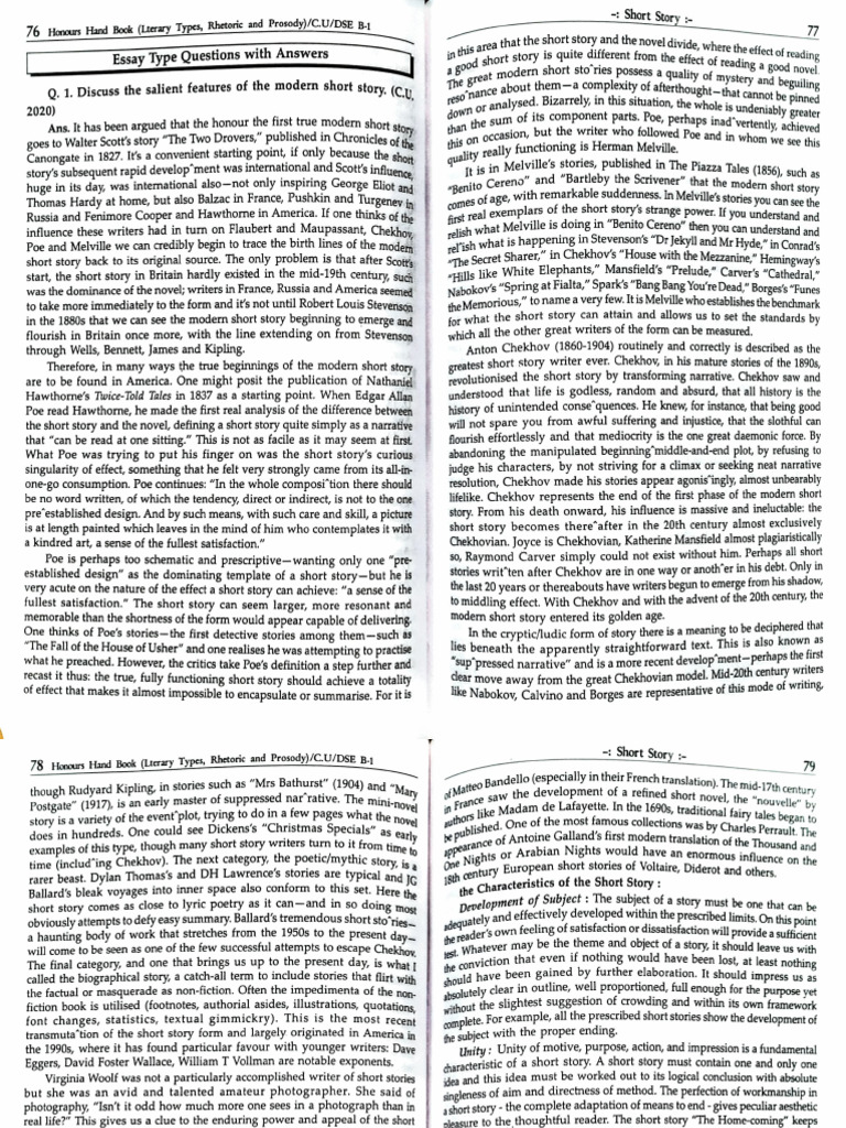 Unit 4 - Short Story (English Minor) | PDF