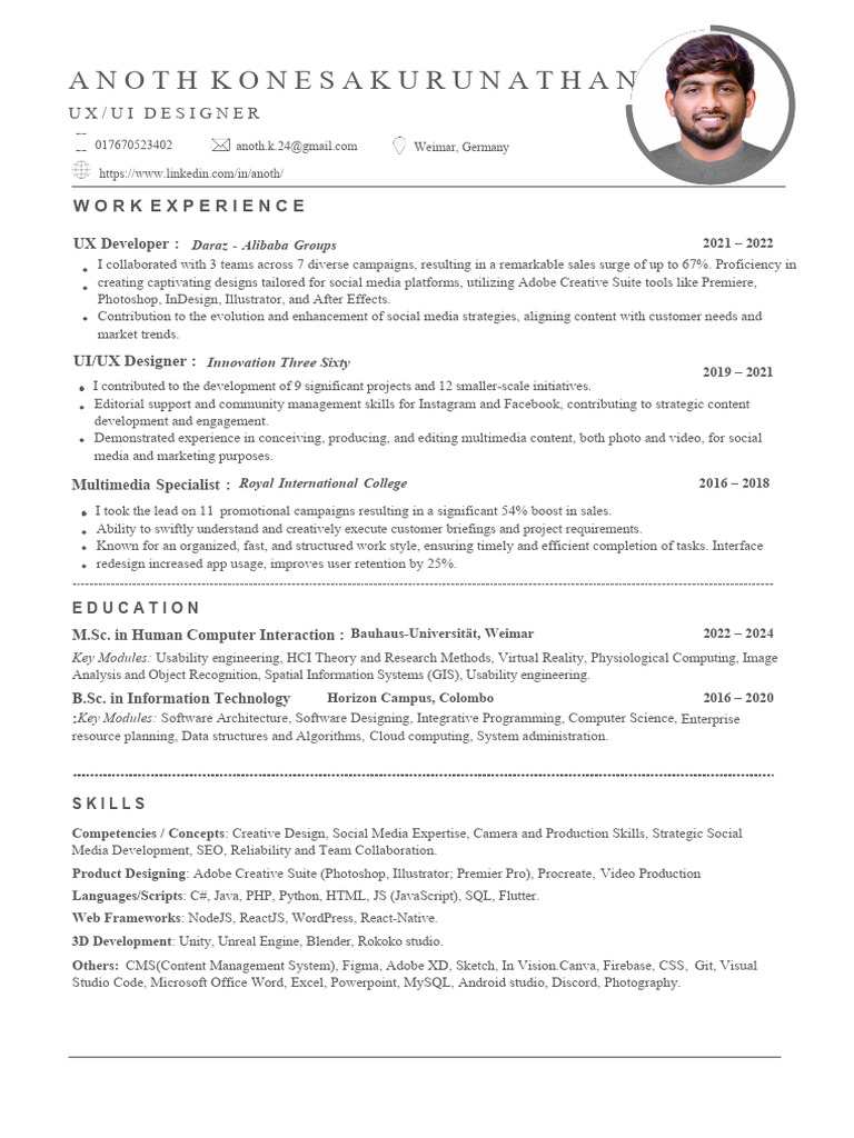 Anoth UX CV | PDF | Web Development | Multimedia