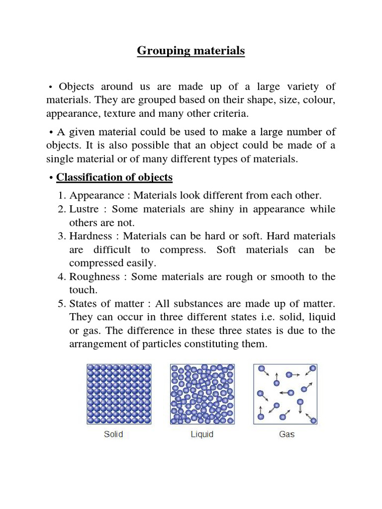 Grouping Materials | PDF