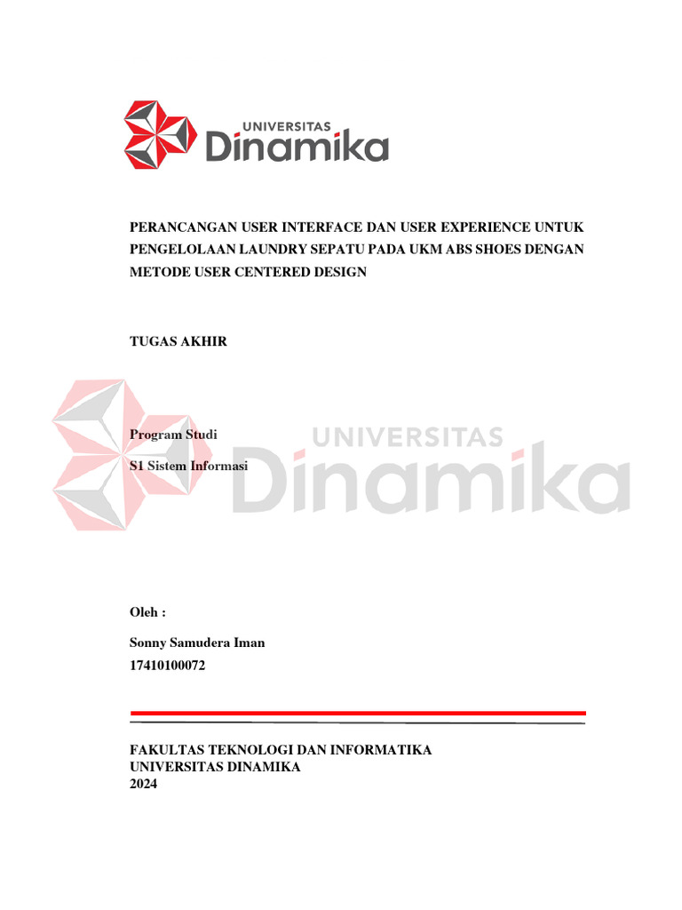 Perancangan UI Dan UX Pengelolaan Laundry Sepatu UKM AB Shoes Dengan Metode UCD | PDF