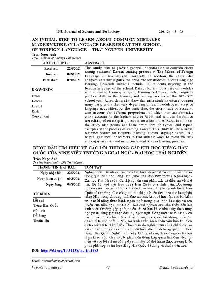 An Initial Step To Learn About Common Mistakes | PDF