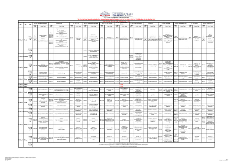 SY RGBK and FY BK M Tech Timetable May 2021 | PDF | Engineering | Computing