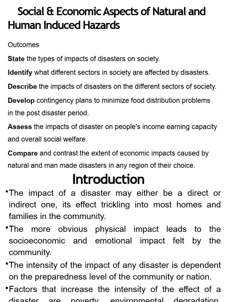 Lecture 07 Social & Economic Aspects of Natural and Human Induced ...