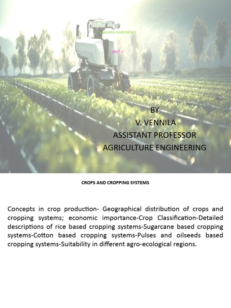 unit 1 | PDF | Agriculture | Crops