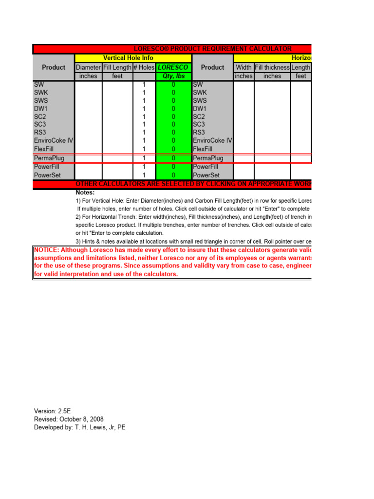 Loresco Calculator Empirical | PDF | Electrical Resistivity And ...
