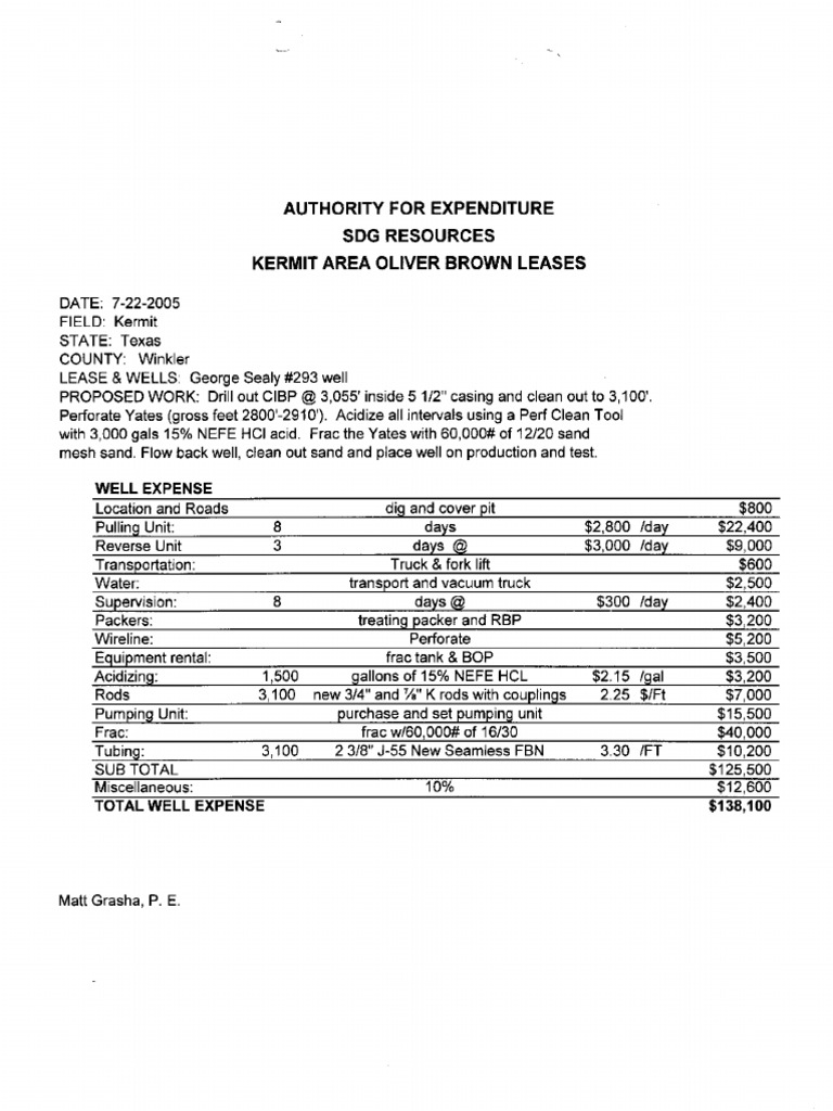 #293 Well Workover Info | PDF