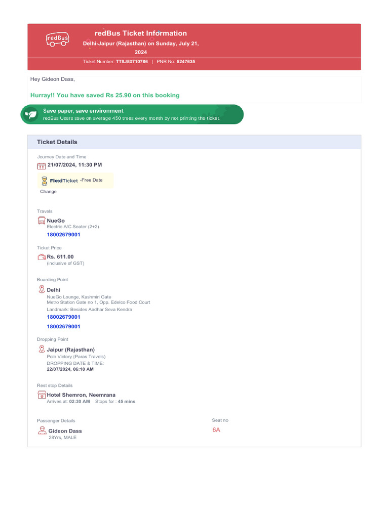Bus Ticket | PDF | Bus
