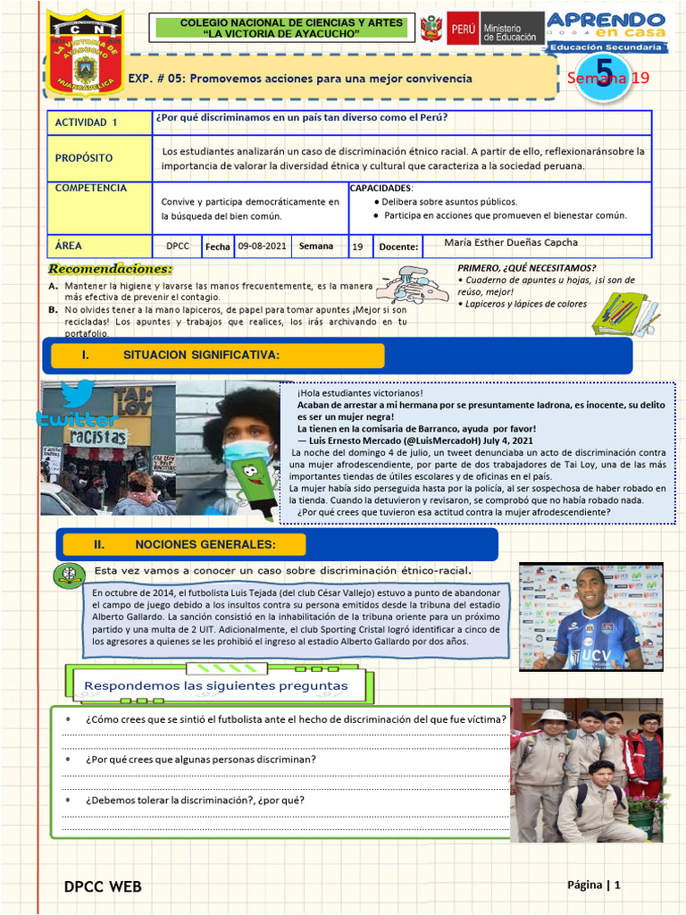 Semana 19 DPCC | PDF | Perú | Evaluación