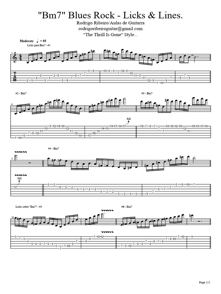 Bm7 - Blues Rock - Licks & Lines. | PDF