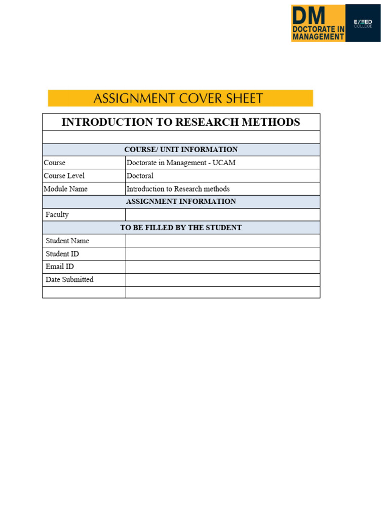 Assignment Brief DM Irm - 1719680175185 | PDF | Quantitative Research | Systematic Review