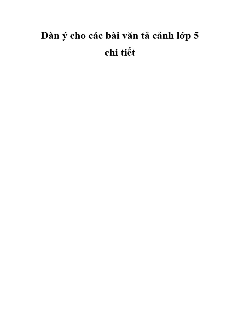 Dan y Cho Bai Van Ta Canh Lop 5 Chi Tiet | PDF