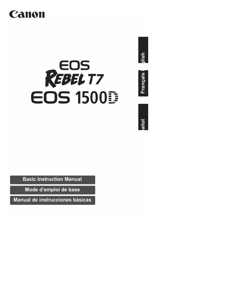 Manual de Usuario Canon EOS Rebel T7 (Español - 484 Páginas) | PDF