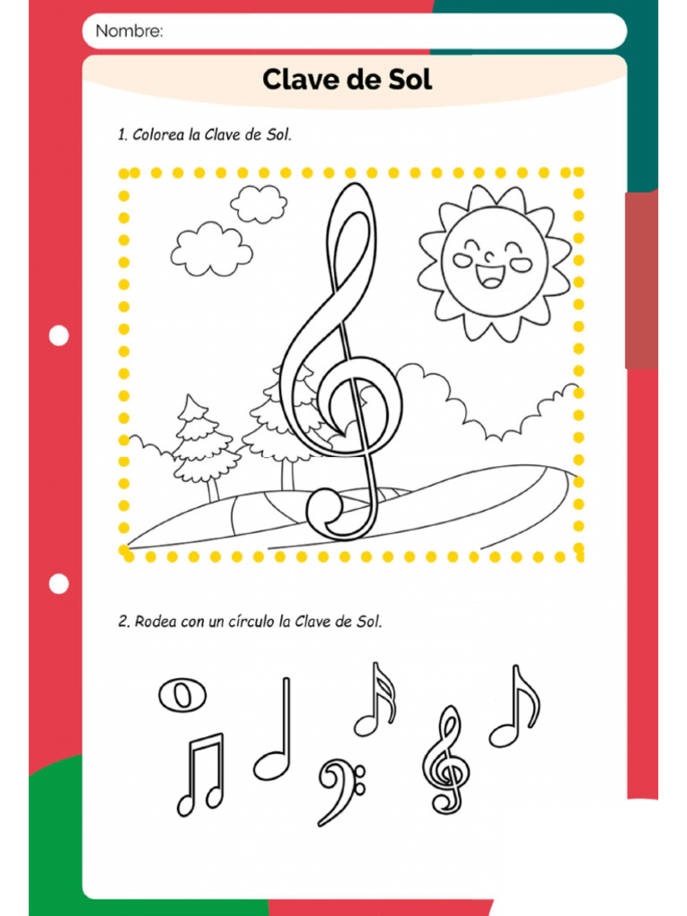 Clave de Sol Coloreamos | PDF