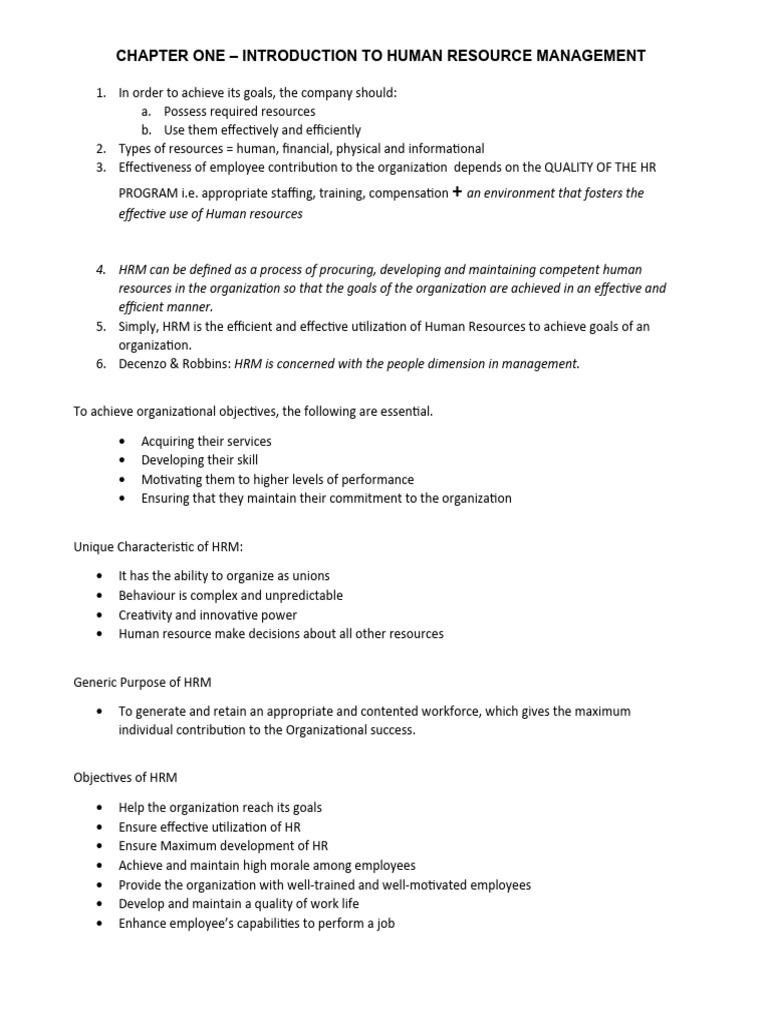 HR Notes | PDF | Human Resource Management | Human Resources