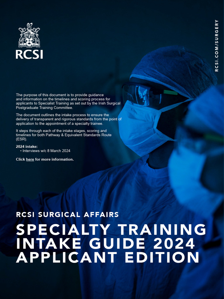 2024 Specialty Training Intake Guide | PDF | Academic Degree | Thesis