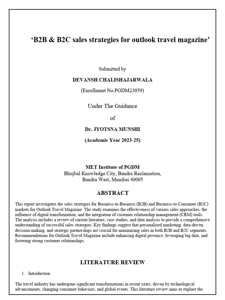 Research Paper - Pgd23059 - Devansh Chalishajarwala | PDF | Sales | Retail