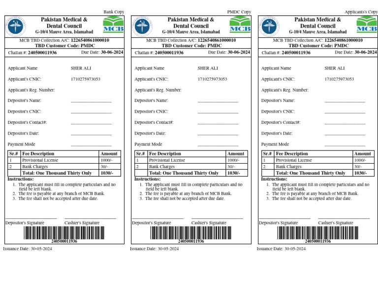 Challan 240500011936 | PDF | Deposit Account | Payments