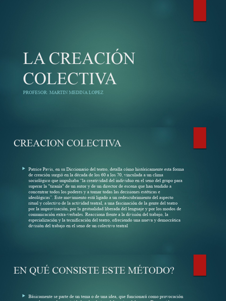 LA CREACIÓN COLECTIVA | PDF | Teatro | Creatividad