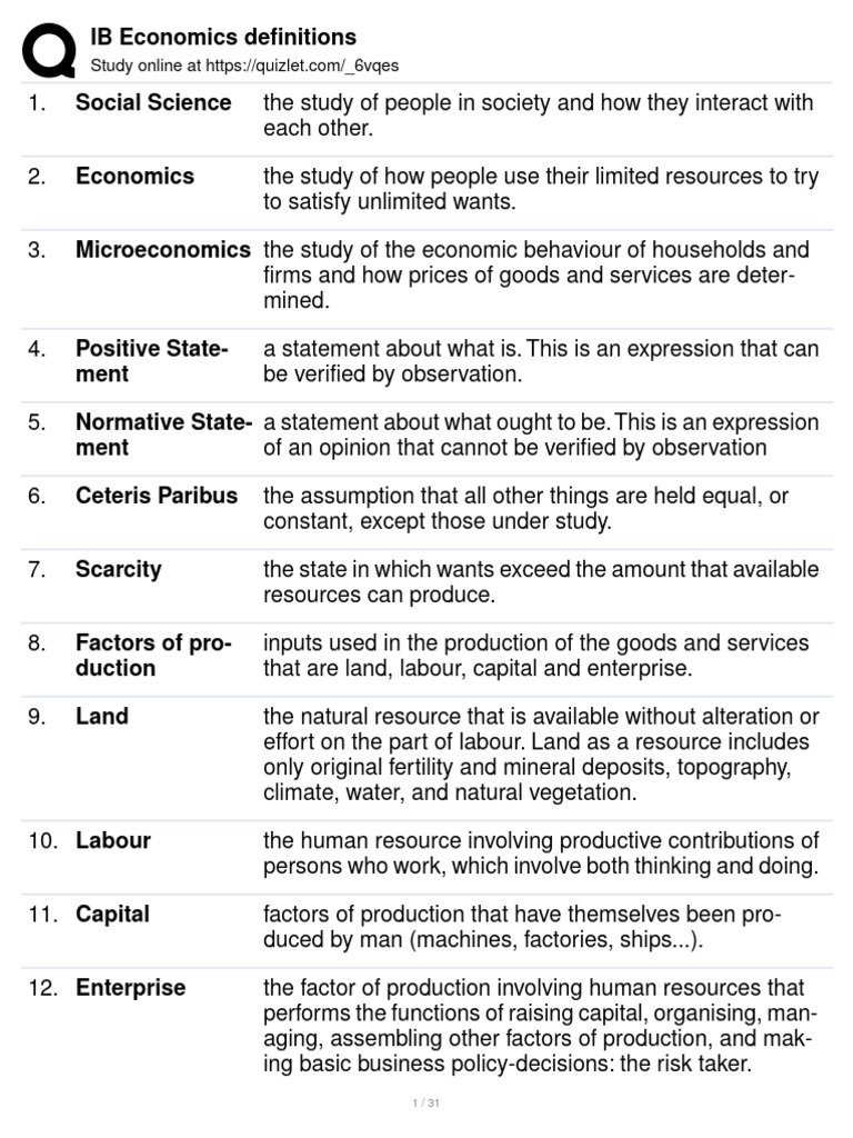 Terms and Definitions | PDF | Demand | Elasticity (Economics)