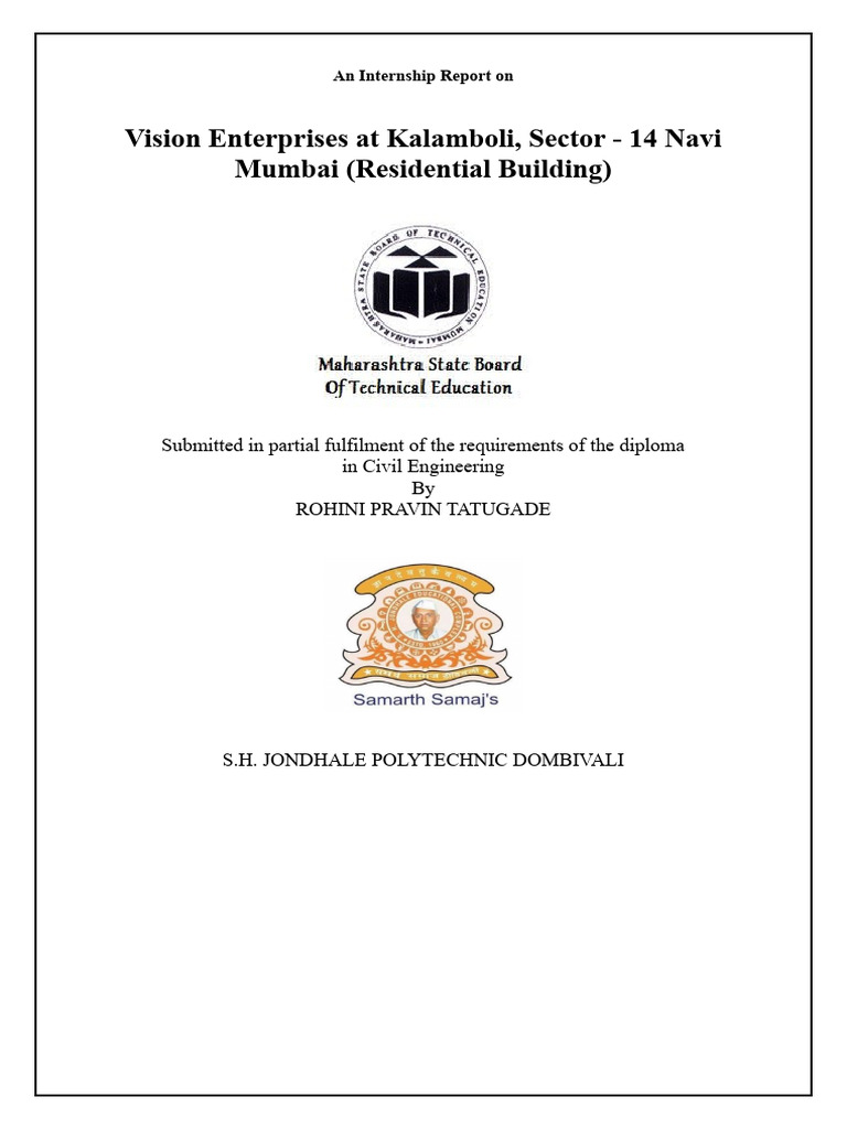 Internship Report Rohini | PDF | Concrete | Door