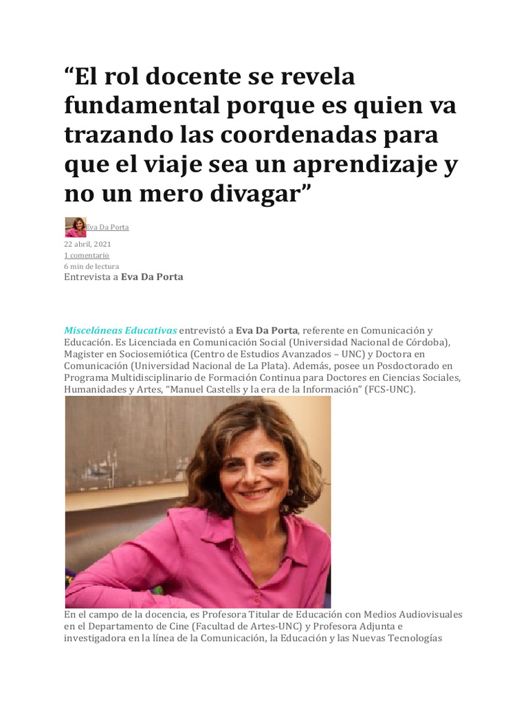 Da Porta | PDF | Enseñando | Maestros