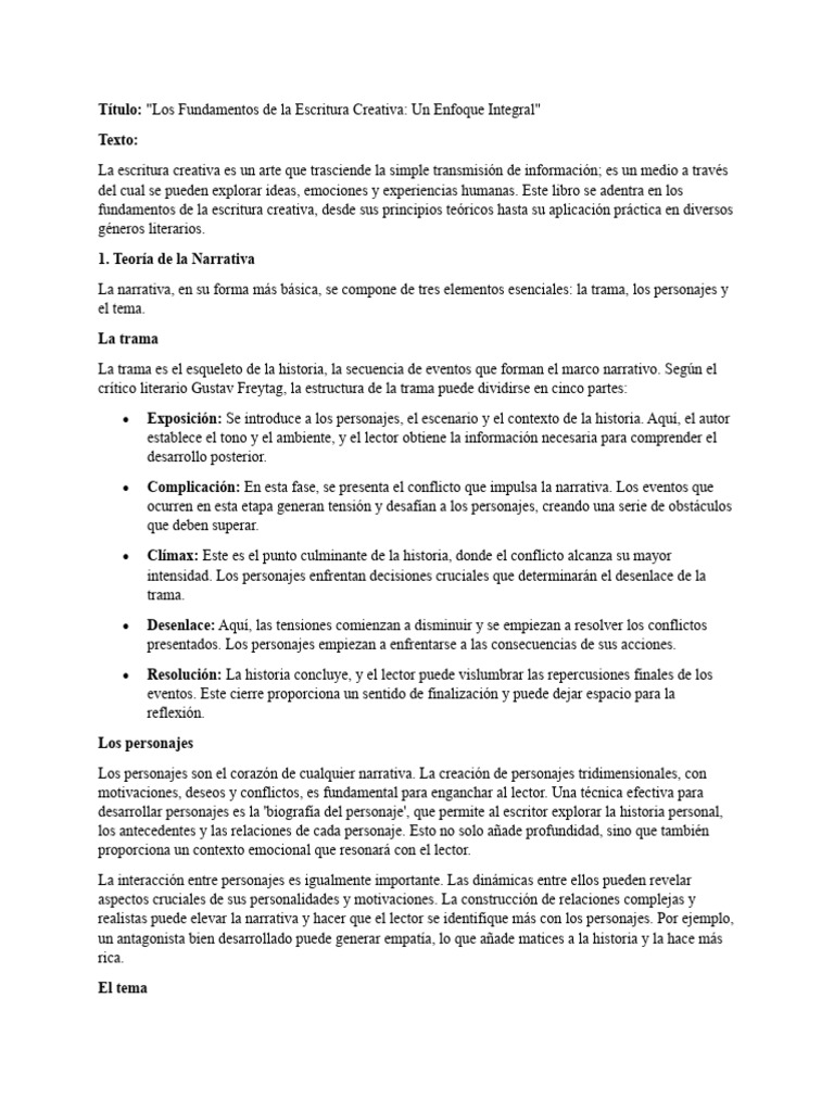 Arte de La Escritura | PDF | Trama (narrativa) | Fantasía