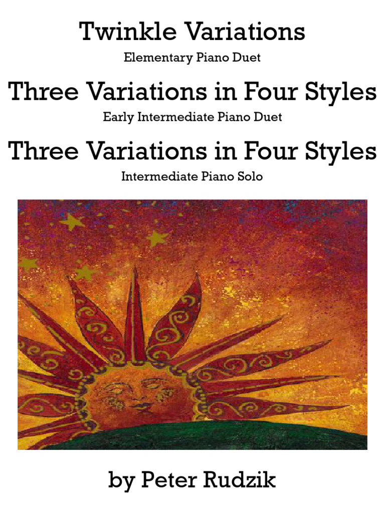 Twinkle Variations, Three Variations in Four Styles Duet and Solo PDF | PDF