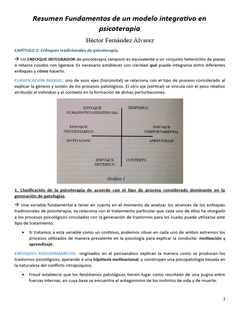 Fundamentos del Modelo Integrativo en Psicoterapia | PDF | Psicoterapia ...