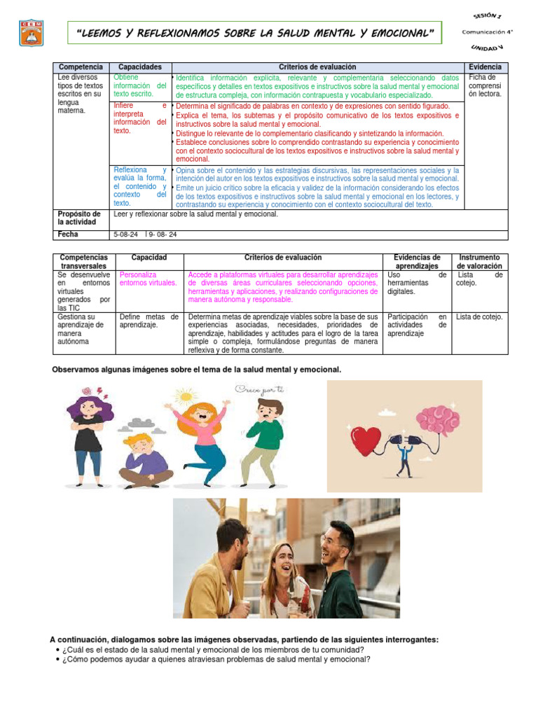 Salud Mental y Emocional: Reflexiones y Aprendizajes | PDF | Las ...