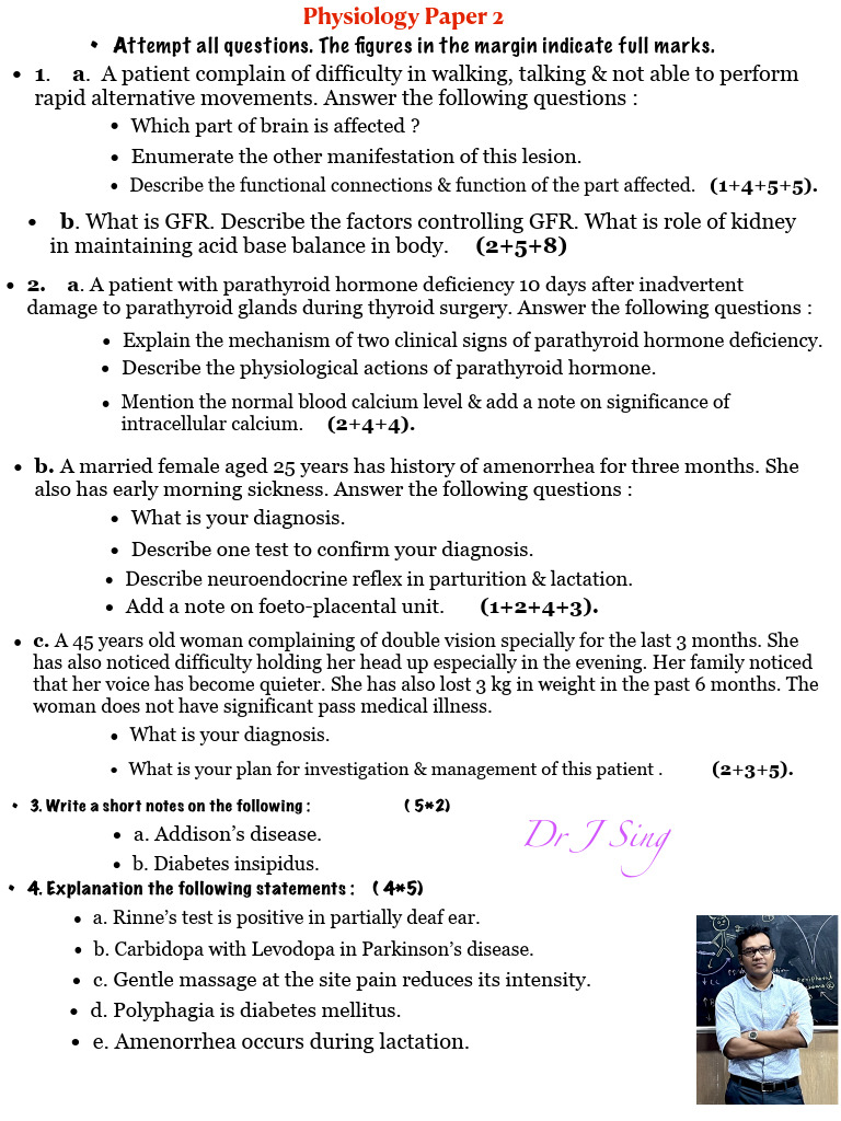 Physiology Paper 2 | PDF | Parathyroid Gland | Kidney